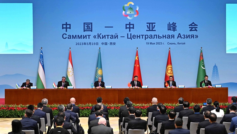 Presidents Of China And Central Asian Countries Attended A Joint Press